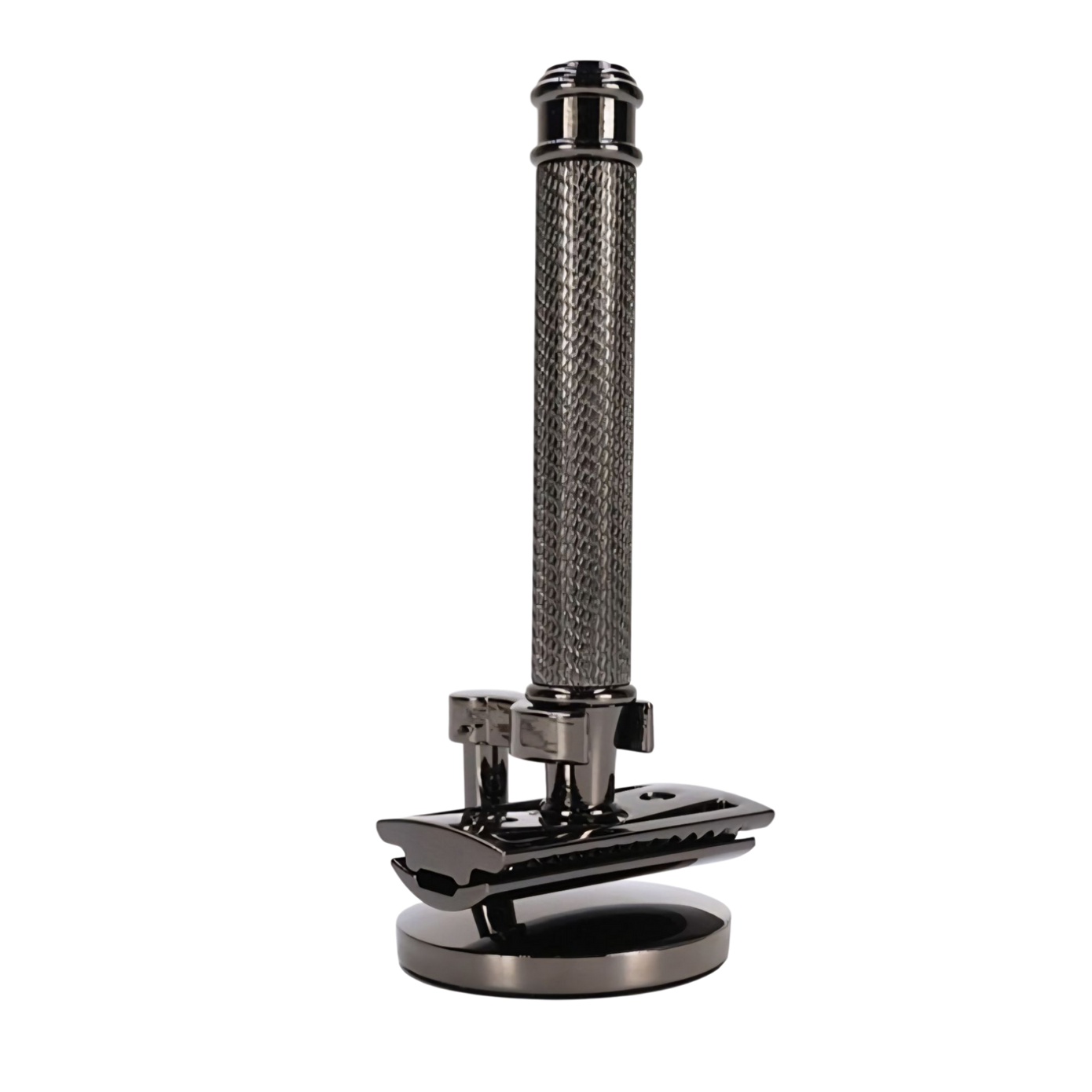 Skeermes - The Sentinel Gunmetal DE Safety Razor with Hanging Stand